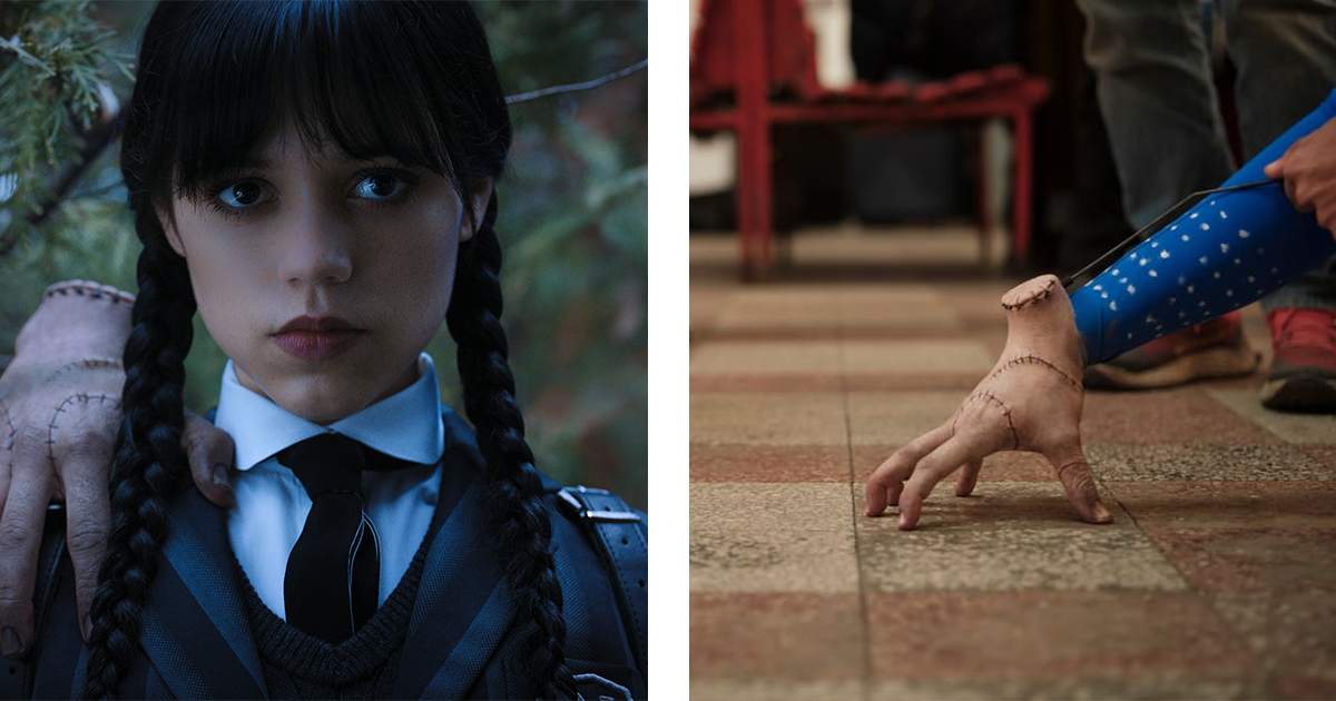 Vec v seriáli Wednesday "hrá" skutočná ruka. Takýto je proces natáčania