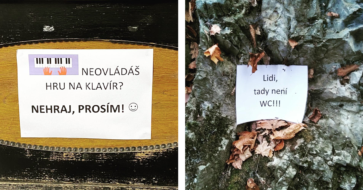 Český profil zbiera vtipné cedule so štedrou dávkou pasívnej agresie ...