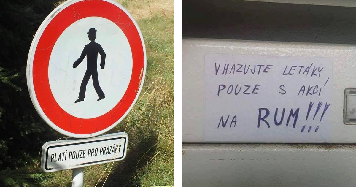 Český profil zbiera vtipné cedule a odkazy, ktoré po sebe nechávajú ...