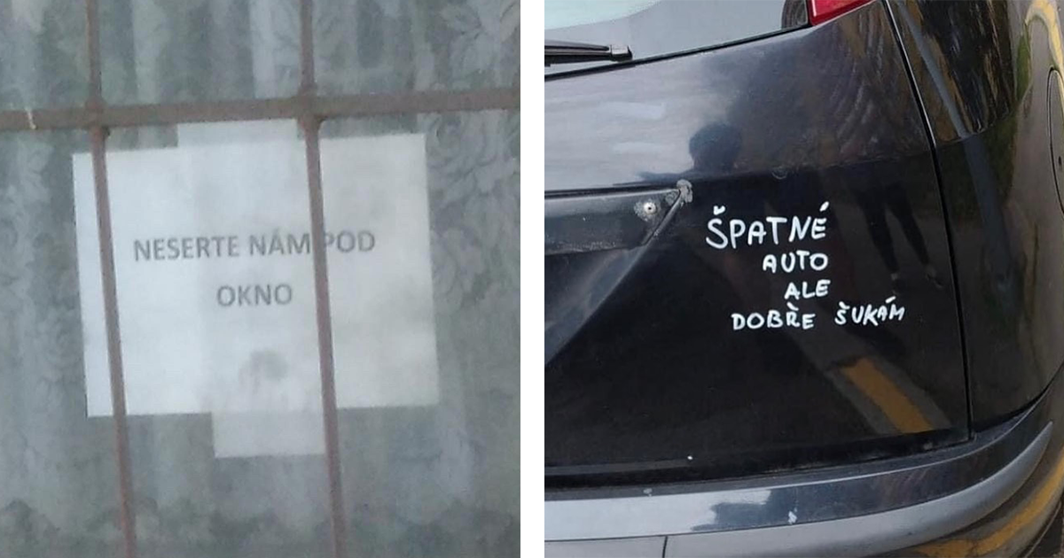 Český profil zbiera vtipné cedule a odkazy, ktoré po sebe nechávajú ...