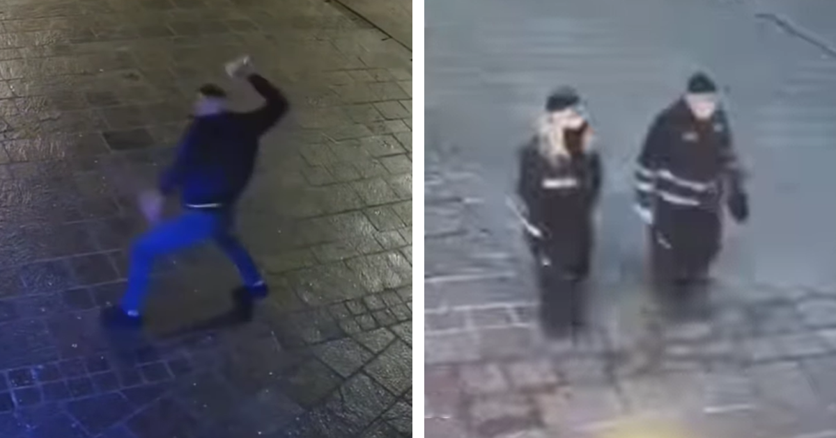 Muž rozbil výklad, potom zbabelo ušiel. Reakcia okoloidúcich policajtov ...