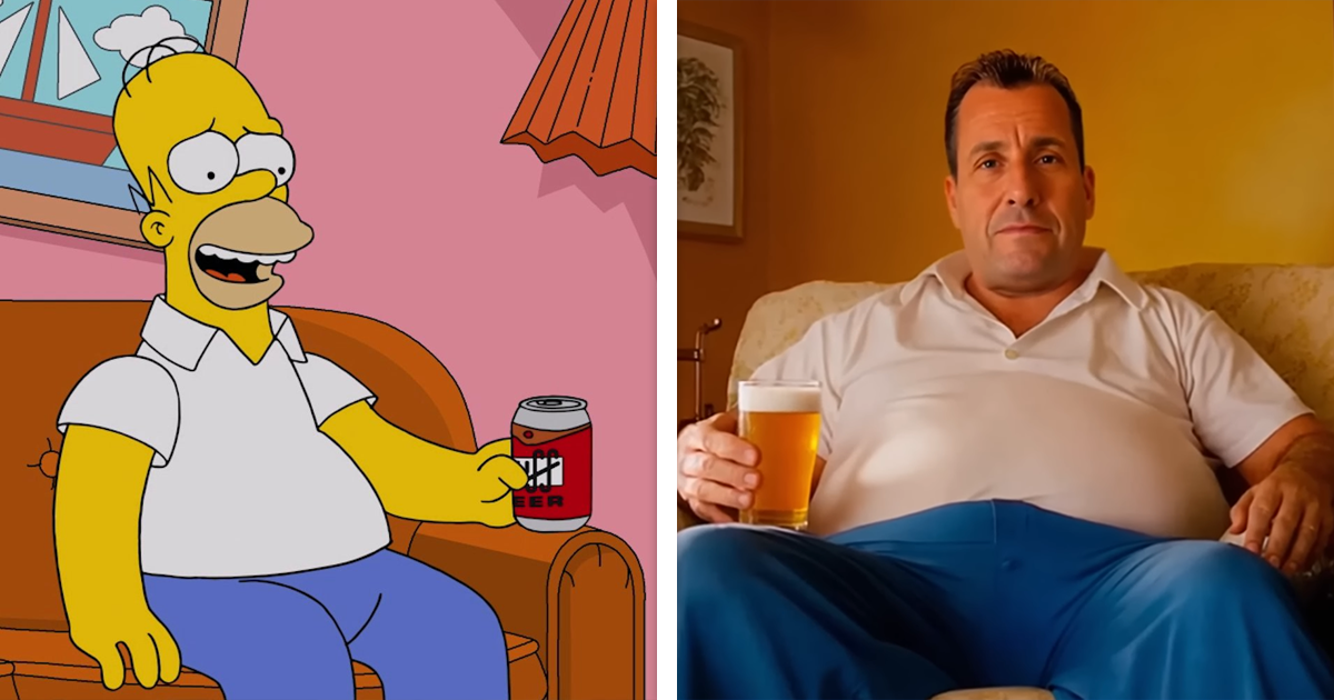 Adam Sandler ako Homer Simpson? Trailer na hranú verziu Simpsonovcov od umelej inteligencie je ...