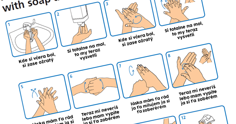 Návod na umývanie rúk s textom obľúbenej pesničky - EMEFKA
